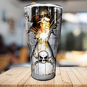 N NAMESISS All Over Printed Tumbler, WELDER Personalized Someone Data Provided By Those Of Questionable, Magician, Gift for Father, Him, Father's Day, 30 OZ