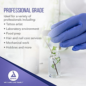 Dynarex DynaPlus Disposable Nitrile Exam Gloves, Powder-Free, Latex-Free, Strength + Value, Used by Professionals, Blue, Medium, 1 Box of 200