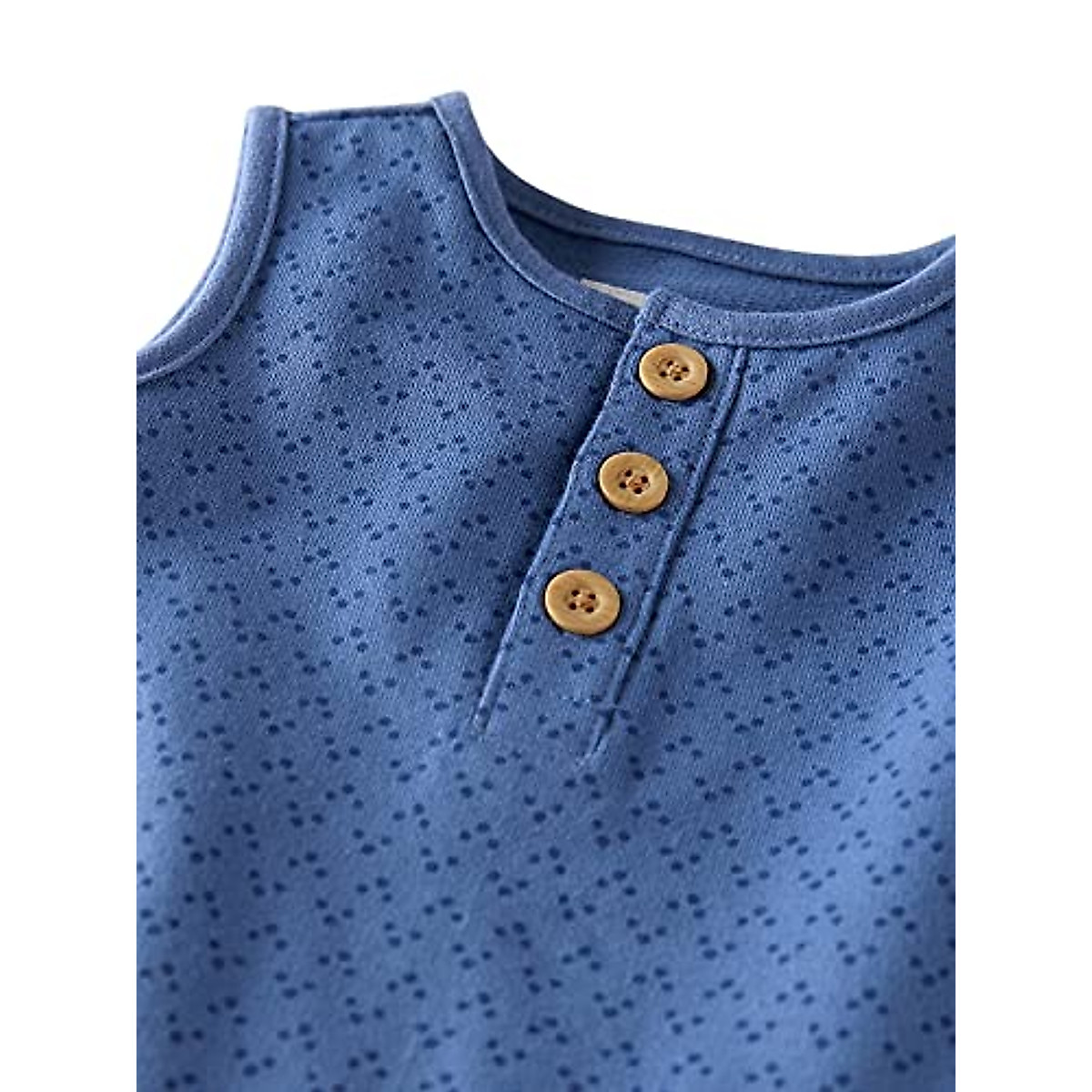 little planet by carter's unisex-baby Terry Jumpsuit made with Organic Cotton, Blue Geo, 12 Months