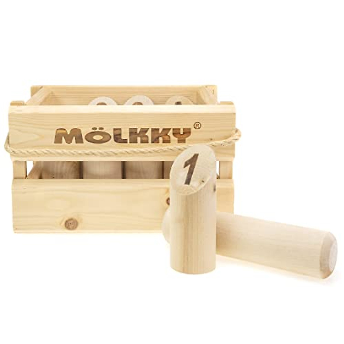 Molkky - Wooden Pin & Skittles Game - Outdoor Fun - For Beach - Park - Picnic - Playground - Classic Family Garden Game from Tactic