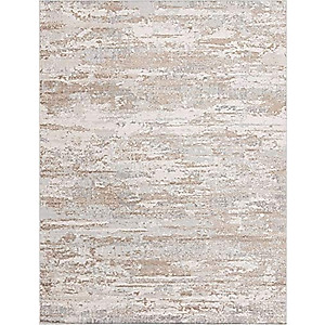 Rugs.com Caspian Collection Area Rug – 9' x 12' Beige Low-Pile Rug Perfect for Living Rooms, Large Dining Rooms, Open Floorplans