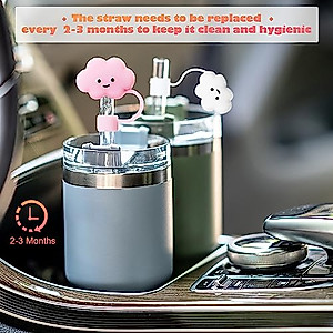 9Pcs for Stanley Cup Accessories,Replacement Straws for Stanley 40 oz 30 oz Cup Tumbler&Simple Modern Trek Tumbler 40 oz,Plastic Clear Reusable Straw with Cleaning Brush&Straw Covers