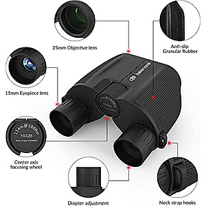 Binoculars for Kids and Adults, 10x25 Compact Binoculars Lightweight with Low Light Night Vision, Small High Powered for Bird Watching Hunting Travel Sightseeing Outdoor Sports and Concert…