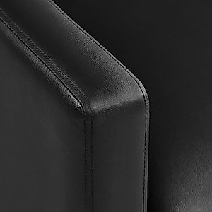 Yaheetech Faux Leather Recliner Sofa Mid-Century Modern Single Reclining Chair Adjustable Back & Footrest Tufted Upholstered Sofa with Pocket Spring Living Room Bedroom Home Theater Black