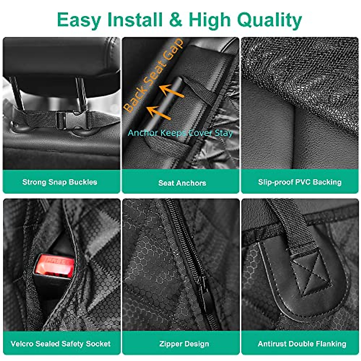 ANOSOSPECIAL Dog Car Seat Cover for Back Seat Cover for Kids,Non Stick Fur Rear Seat Protector for Pet,Nonslip Waterproof Durable Universal Fit Interior Backseat Covers for Auto Van SUV
