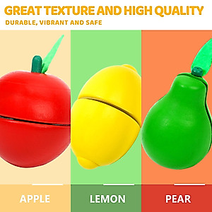 BAODLON Wooden Cutting Fruit Set - Wooden Play Food Toys for Kids Kitchen, Multi Play Food Kitchen Accessory with 2 Trays, Play Fake Fruit Toys Birthday Gifts for 3 4 Years Toddler Girl Boy