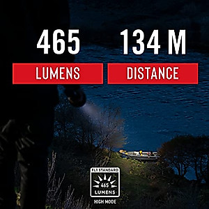 Coast G32 465 Lumen Flashlight with Pure Beam, Twist Focus and Bulls-Eye Spot Beam, Black