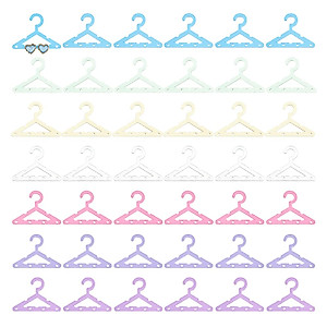 PH PandaHall 42pcs Clothes Hanger Earring Holder Necklace Mini Hanger Rack Jewelry Display Dangle Earring Hanging Organizer Acrylic Ear Studs Display Rack for Retail Show Personal Exhibition