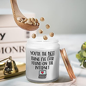 Gifts for Women Men - Funny Romantic Gifts for Her Him Birthday Anniversary Christmas Valentine's Day Gift for Girlfriend Wife Boyfriend Husband BFF Friend Bestie Online Dating Present Lavender Candle