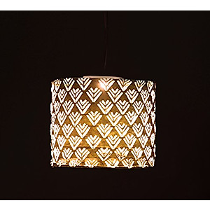 Allsop Home and Garden Soji Stella Drum LED Outdoor Solar Lantern, Handmade with Weather-Resistant Fabric for Patio or Garden, Color (Copper)