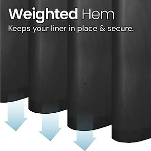 LiBa Black Shower Curtain, Heavy Duty Fabric Shower Curtain, Soft Cloth Shower Curtain, Hotel Quality with Magnets Shower Curtains for Bathroom, Machine Washable 72 x 72 Inches(Black)