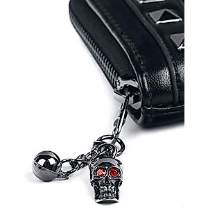 Lost Queen Hollow Zip Around Wallet Moon Star Astrological Solar System Studded Clutch