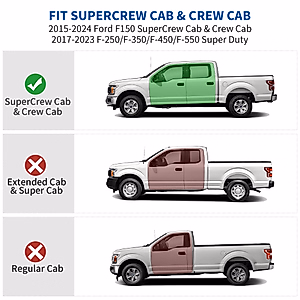 oEdRo Upgraded Under Seat Storage Box Compatible with 2015-2024 Ford F150 SuperCrew Cab & Crew Cab - Unique Textured Black 3-in-1 Design Max Storage (Excl. Super Cab)