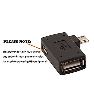 AuviPal 2-in-1 Powered Micro USB to USB OTG Adapter 90 Degree Right Angled for FireStick, S/NES Classic Mini, Sega Genesis and More - 2 Pack