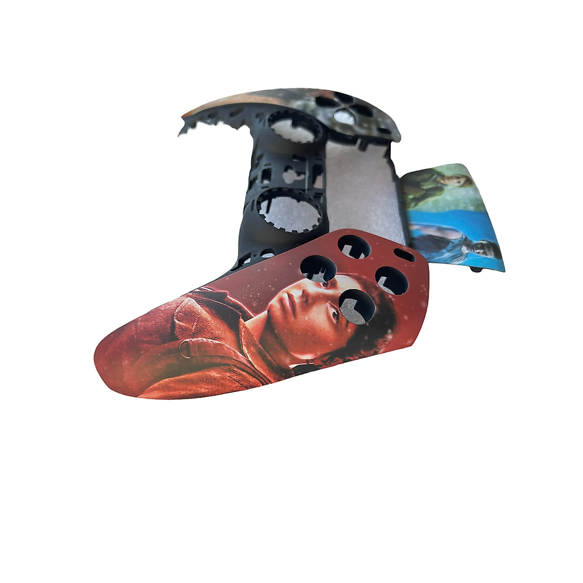 TLOU2 Fan Art Foursome Replacement Front Housing Shell Faceplate and Touchbar for PS5 Controller