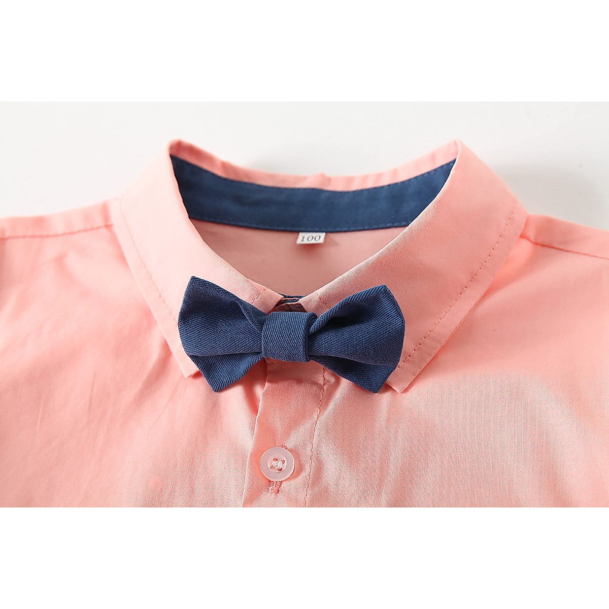 Kimocat Baby Boys Clothes Sets Long Sleeve and Pants Gentleman Outfit Suits (Pink, 3-6 Months)