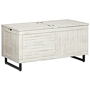 Signature Design by Ashley Coltport Storage Trunk or Coffee Table, Distressed White