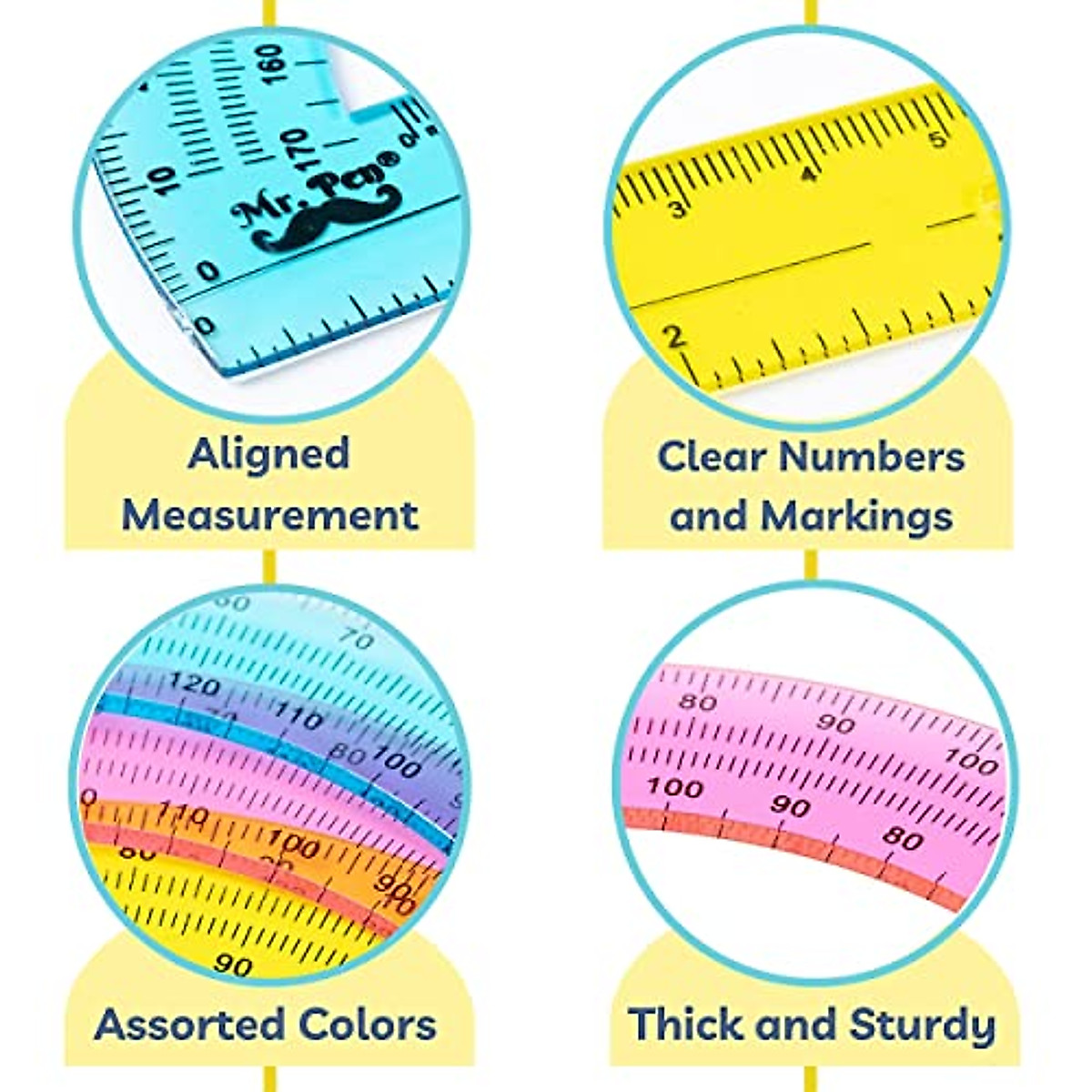 Mr. Pen Colorful Protractors - 3 Pack for Kids' Geometry