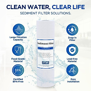Complete 4-Pack RO Water Filter Replacement Kit for Krystal Pure KR10 System - Including Membrane RO Filter, Carbon Block Filters, and Polypropylene Sediment Filter