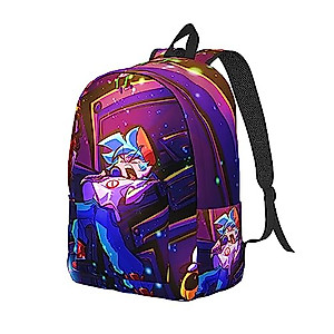 DHOUTSL Canvas Backpacks Friday Night Anime Funkin Laptop Backpack Unisex Multipurpose Double Shoulder Bag for Camping Travle Work Hiking Gifts