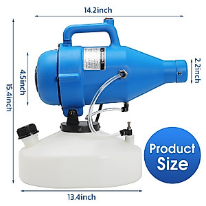 Electric ULV Portable Fogger Sprayer Atomizer Mist Cold Fogger Machine with 30ft Spraying Distance for Home,Hotel,Church,School,Lawn and Garden （4.5L,1.2 Gallon)