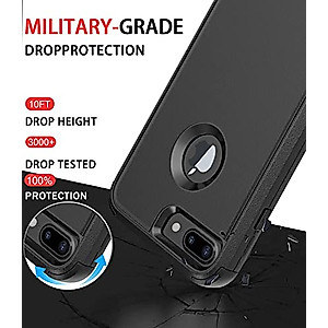 Diverbox Case [Shockproof] [Dropproof] [Dust-Proof],Heavy Duty Protection Phone Cover for Apple iPhone 8 Plus & 7 Plus (Black)