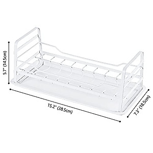 Poeland Bowl Rack with Drip Tray, Pantry Cabinet Organizer Rack for Kitchen Counter Cupboard