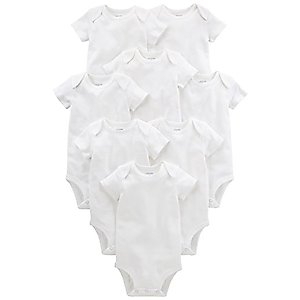 Simple Joys by Carter's Baby 8-Pack Short-Sleeve Bodysuit, White, 0-3 Months
