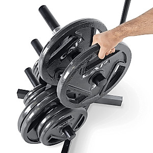 WF Athletic Supply Cast Iron 2-Inch Olympic Grip Plate for Strength Training, Muscle Toning, Weight Loss & CrossFit - Charcoal, 10LB, Set of 4