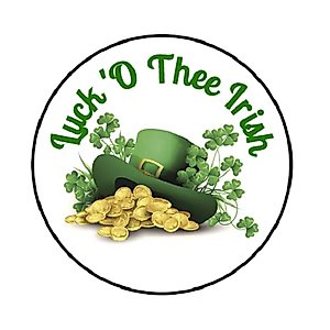 48 pcs Saint Patrick's Luck 'O Thee Irish​​​​​​​​​ Stickers Envelope Seals Labels Round Tags, Stamps Sticker for Gift Cards, Envelopes, Boxes for Holiday, Birthday, Christmas
