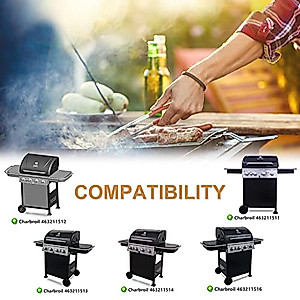 Adviace Replacement Parts for Charbroil 463211514 463211513 463211512 463211516 463211511 Classic 4 Burner Grills, 3 PCS Carry Over Tubes Carryover Tubes, 4 PCS Heat Tents Heat Shields, 4 Burners
