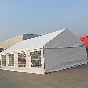 Shade Tree 30 x 20 Foot Heavy Duty Party, Event, Wedding, Carport, Canopy Shelter Tent with Windowed Sidewalls and Zippered Doorway End Walls, White