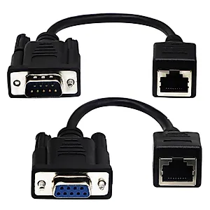 zdyCGTime RJ45 to RS232 Cable, DB9 9-Pin Serial Port Female&Male to RJ45 Female Cat5/6 Ethernet LAN Console（15CM/6Inch） 2Pack