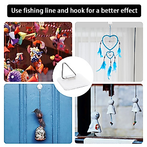 Thinp 30 Pieces Invisible Adhesive Plate Hanger Wall Plate Hangers Plastic Adhesive Picture Hangers Without Nails Plate Holder Frame Hangers for Bathroom Kitchen Wall Decoration (Round&Square)