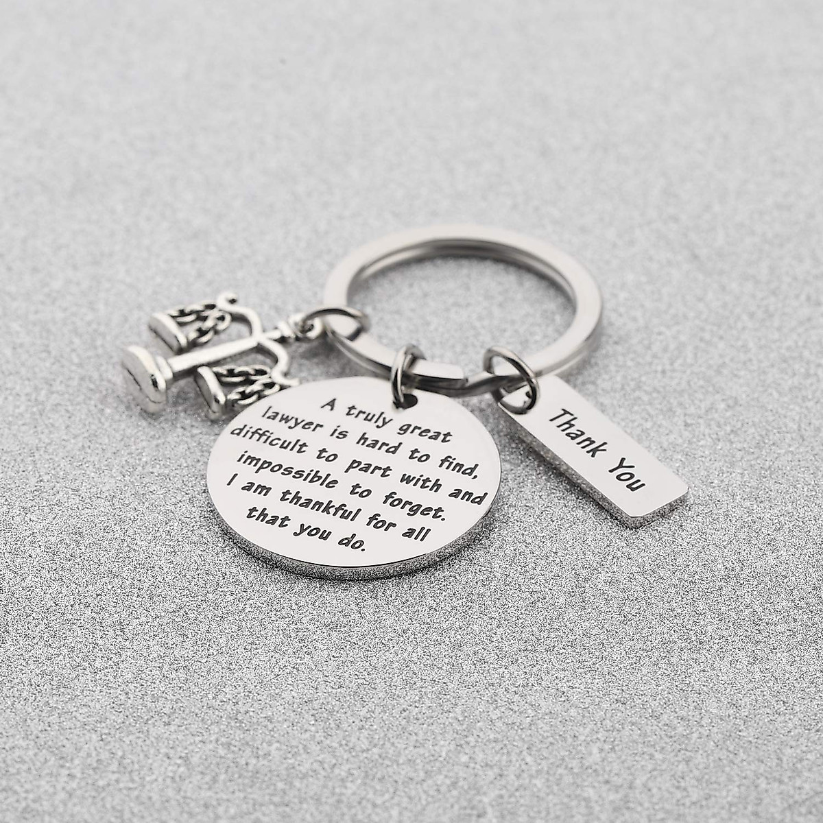 BAUNA Lawyer Gifts Scales of Justice Charms Keychain Retirement Gift