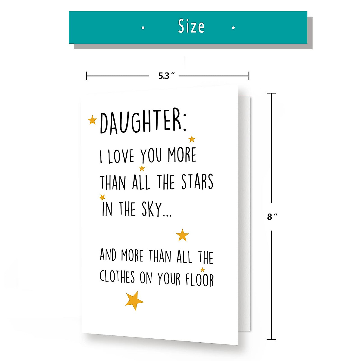 Inspirational Daughter Birthday Card, Humorous Birthday Gifts for Daughter Adult, Motivational Daughter Birthday Card from Mom Dad, I Love You More Than The Stars In The Sky