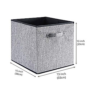 Onlycube Foldable Fabric Storage Bins 13x15x13 inch for Cube Organizer, Collapsible Basket Box Organizer for Shelves and Closet, 4Pack, Grey