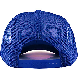 Trucker Roy Classic Foam Front Mesh Back Trucker Hat Baseball Cap Plastic Adjustable Snapback (One Size, Royal Blue)