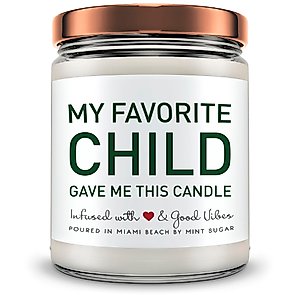 Mom Candle Gifts for Mothers Day or Birthday, Mint Sugar Candle Company 9 oz Soy Wax Candle with Floral Blossom Aroma, Made in The USA, Funny Unique Cute Moms Gift Ideas from Daughter or Son