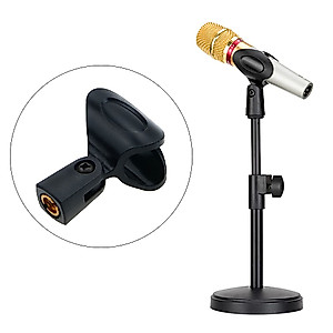 4 Pack Universal Microphone Clip Holder with 5/8" Male to 3/8" Female Screw Adapter Suitable for Handheld Microphones