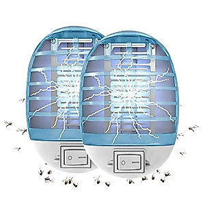 Qremove Indoor Bug Zappers, Electronic Insect Killer Fly Insect Trap Plug-in Mosquitoes Killer Mosquito Zapper with Blue Lights for Living Room,Kitchen,Bedroom,Baby Room,Office (2packs)