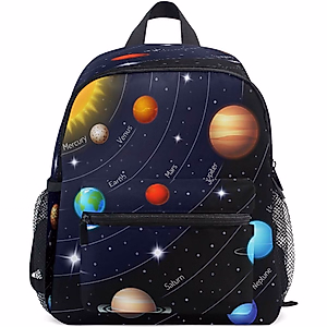 Solar System Planets Kids Backpack Toddler Girls Boys Preschool School Bag Casual Travel Daypack Bookbag Schoolbag for Junior Primary Nursery kindergarten Children Students