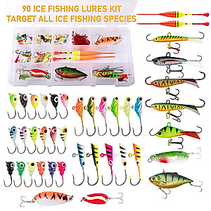 Dr.Fish Ice Fishing Rod and Reel Combo with 2 Ice Spinning Reels Ice Fishing Gears Equipment Ice Fishing Pole Ice Jig Lures