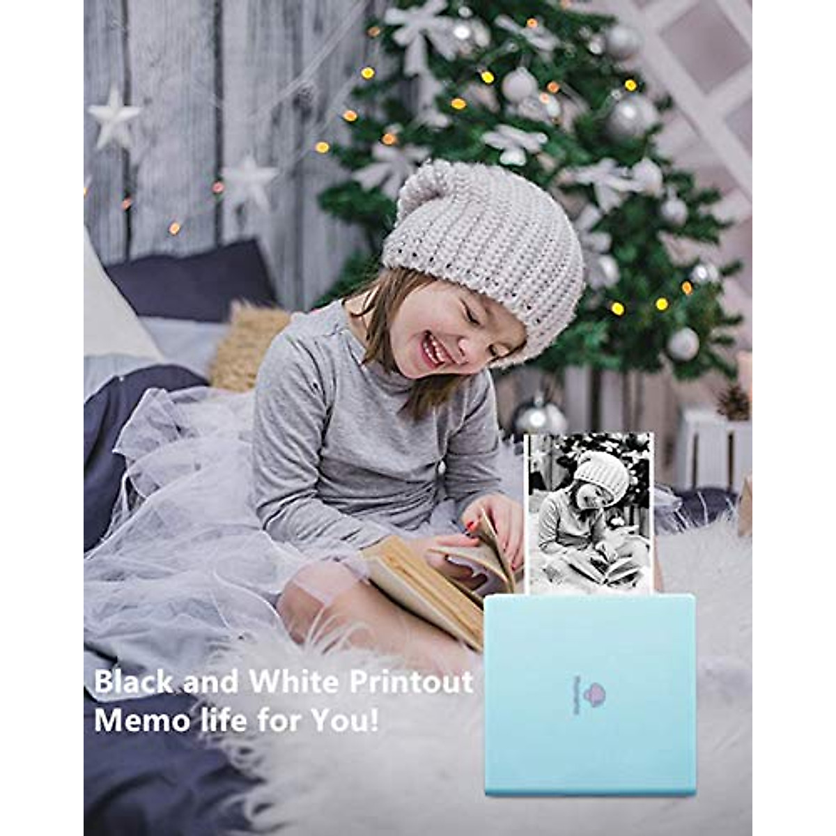 Phomemo M02 Pocket Printer- Mini Printer Inkless Sticker Printer Bluetooth Photo Printer Portable Thermal Printer for Learning Assistance, Study Notes, Journal, Fun, Work