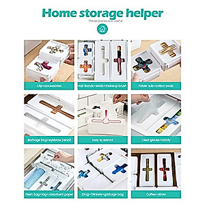 Ziplock Bag Storage Organizer for Drawer, Tclouda, Plastic Food Storage Plastic Bag Holders for Kitchen Drawer, Suitable for Gallon, Quart, Sandwich & Snack Variety Size Bag (6 Pieces Set）