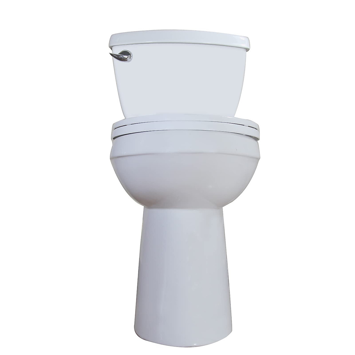 WinZo WZ5888C Extra Taller Two Piece Toilet Elongated Bowl with 21.25" Seat Height,1.28 GPF Front Flush for Seniors, White