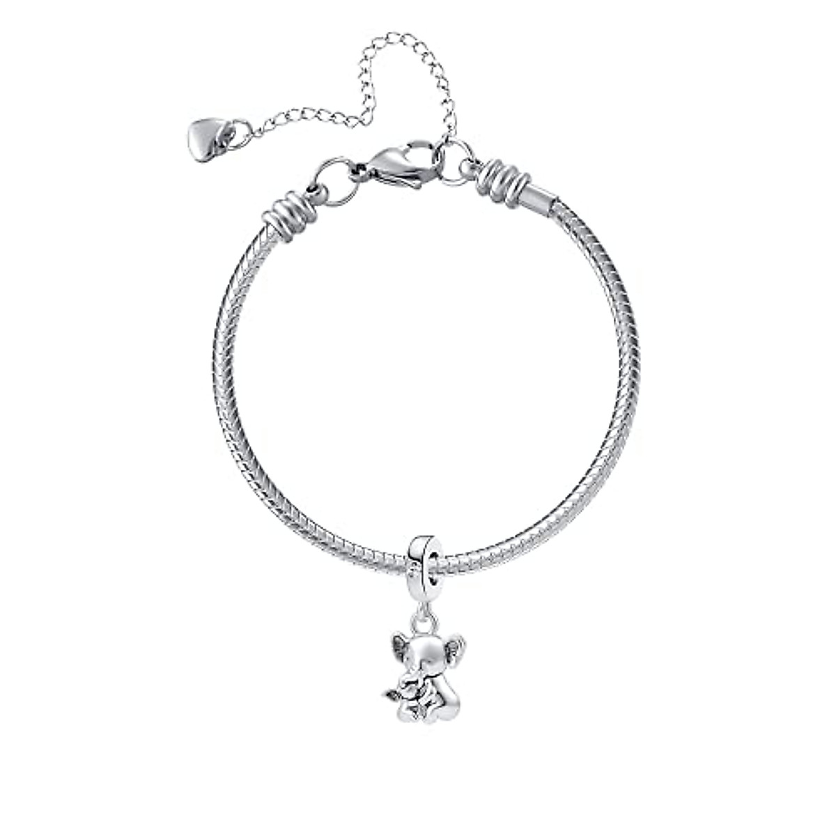 NanMuc Lucky Elephant Charm for Pandora Bracelet Good Luck Animal Bead for Family Mother and Daughter Son Grandma