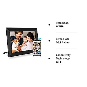 FRAMEO Smart Digital Picture Frame WiFi Cloud 10.1 Inch HD 1280x800 IPS Touch Screen Digital Frame with 16GB Storage Easy Setup to Share Photos or Video via Frameo APP Auto-Rotate Wall Mountable Black