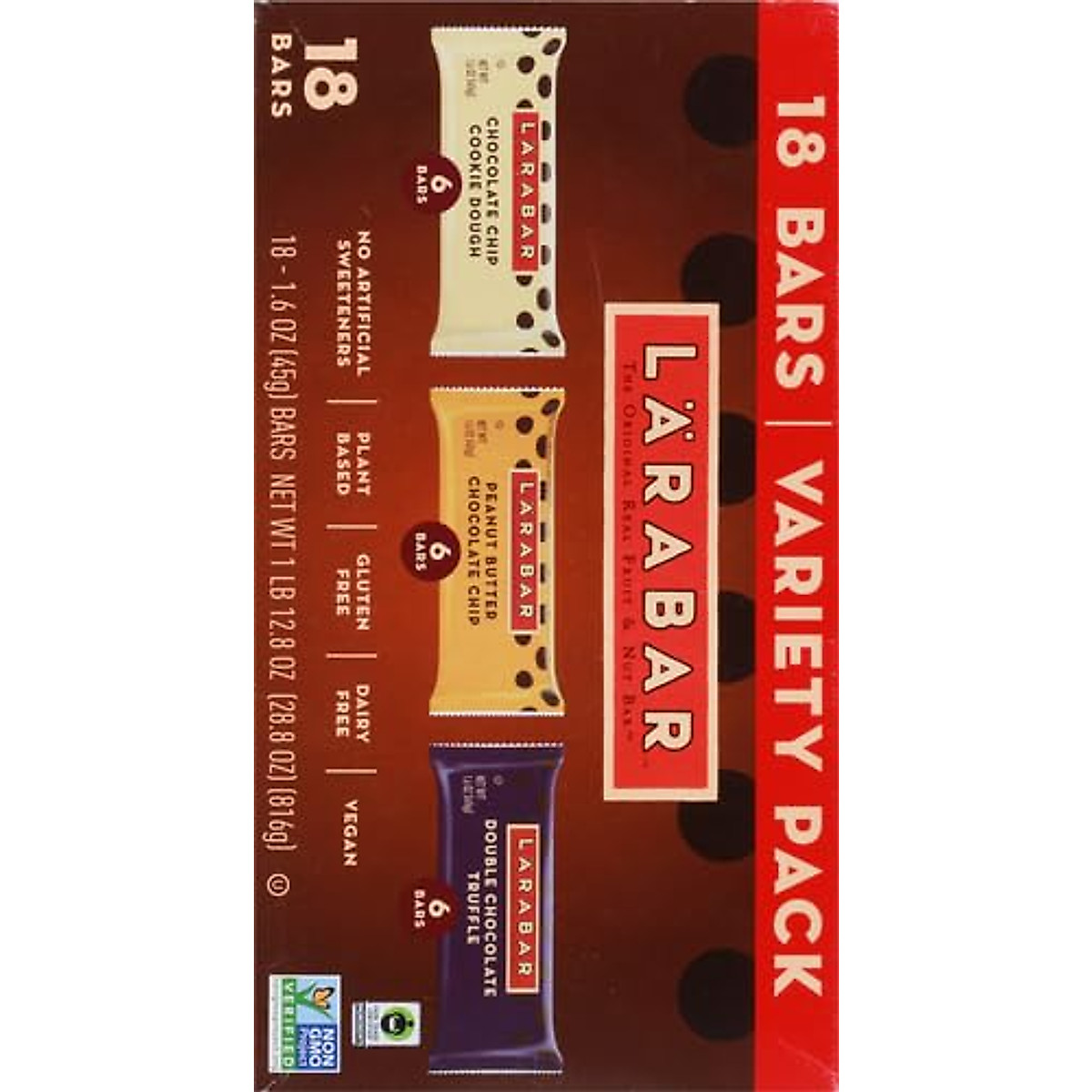 Larabar Chocolate Variety Pack, Gluten Free Vegan Fruit & Nut Bars, 18 ct