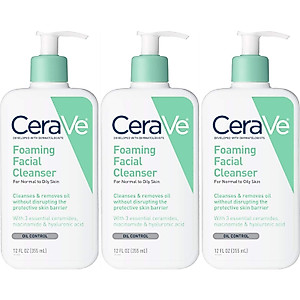 CeraVe Foaming Facial Cleanser, 12 Fl Oz (Pack of 3)